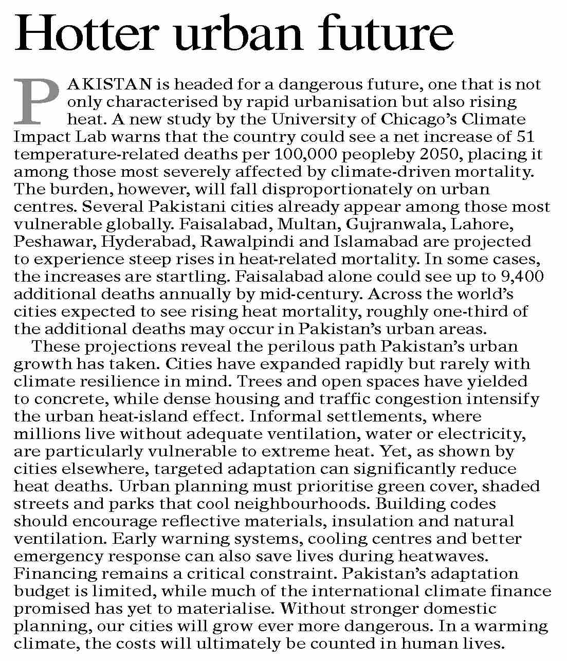 Dawn-ePaper | Mar 29, 2026 | Hotter urban future